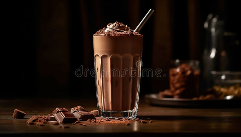 Cold Drink Made from Milk, Chocolate Milkshake. AI Generated Stock ...
