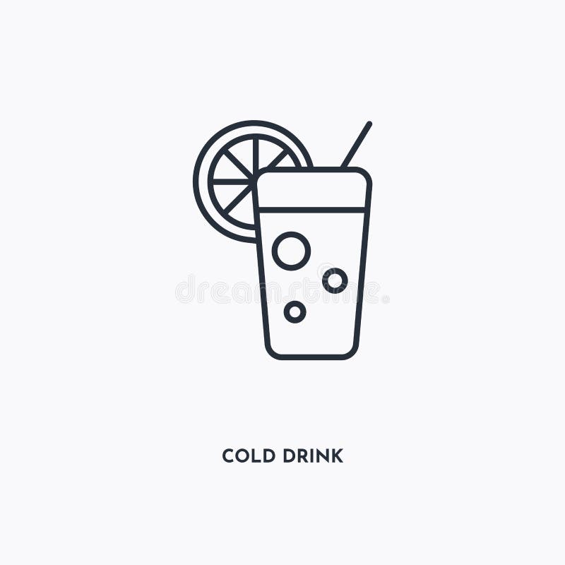 Outline Cold Drink Vector Icon. Isolated Black Simple Line Element ...