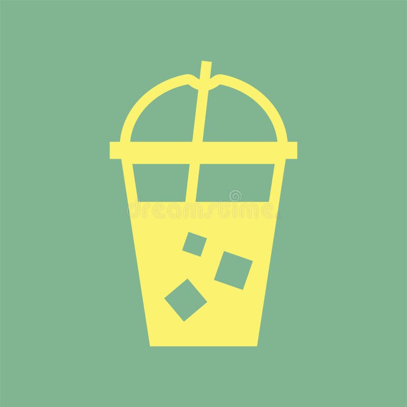 Cold Drink in a Plastic Cup Illustration Stock Vector - Illustration of ...