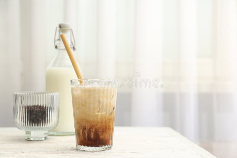 Cold Drink for Refreshing - Ice Coffee, Space for Text Stock Photo ...