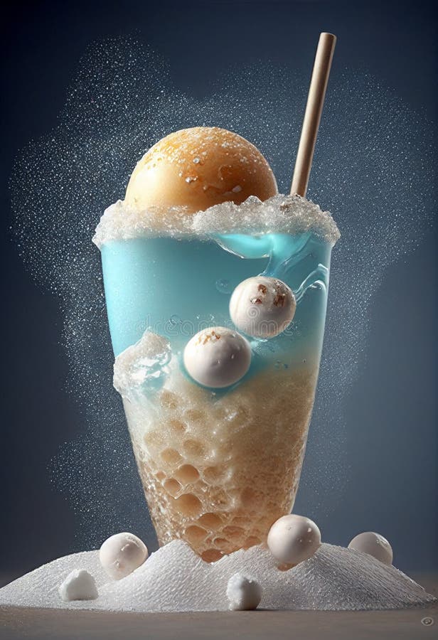 Cold Drink with Tapioca. AI Generated Stock Illustration - Illustration ...