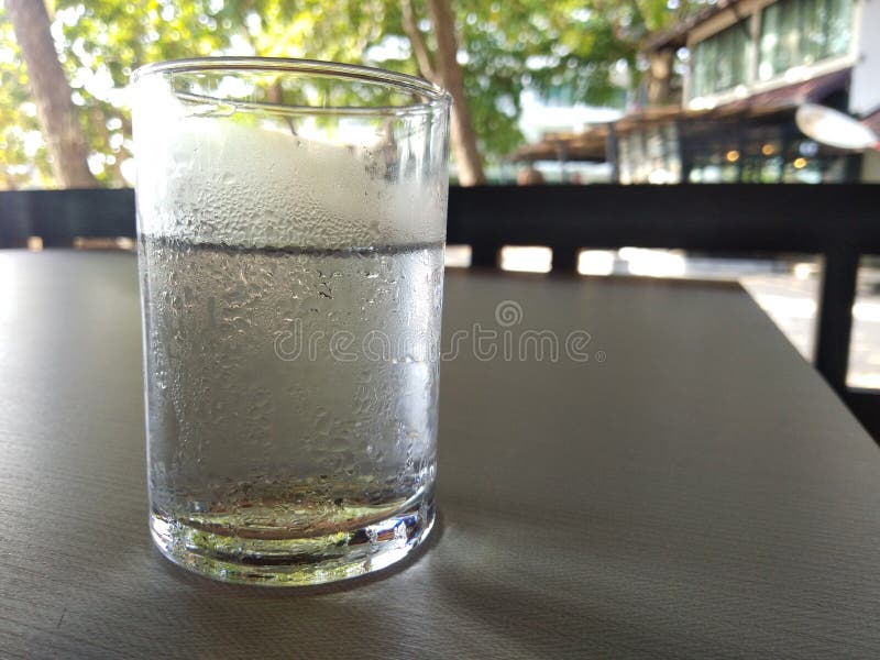 Cold Drinking Water in a Clear Glass Stock Image - Image of people ...
