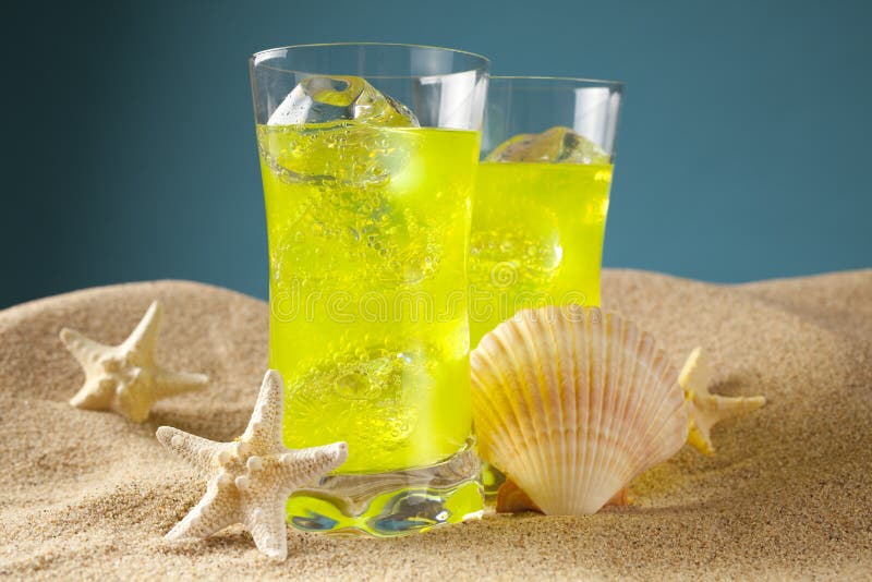 Cold drinks on the beach stock image. Image of recreation - 60153833