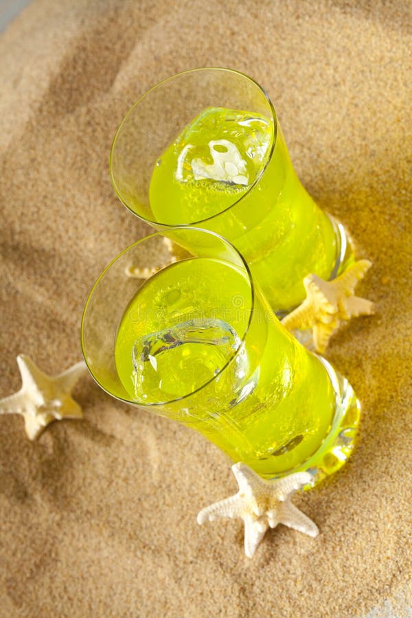 Cold drinks on the beach stock photo. Image of summer - 60211638