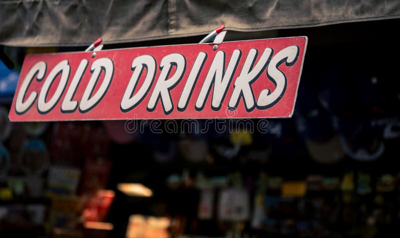 Cold drinks sign stock image. Image of shop, advertising - 67152053