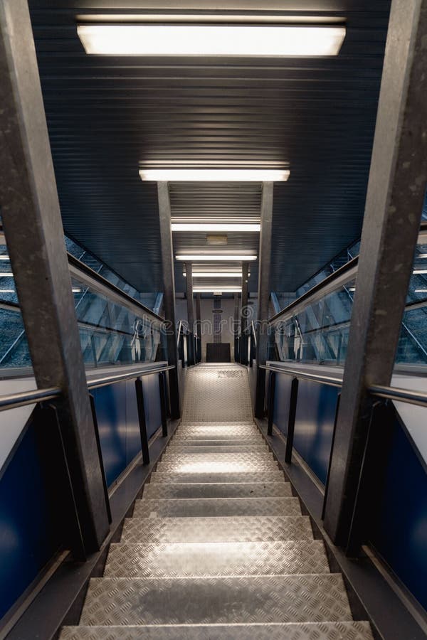 Cold and Empty Stairwell at Odense Station Editorial Stock Image ...