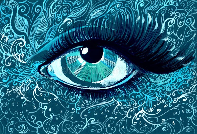 Cold eye stock illustration. Illustration of beautiful - 22423634