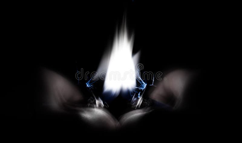 Cold Fire Lighter Lightning Flame Stock Photo - Image of fire, hands ...