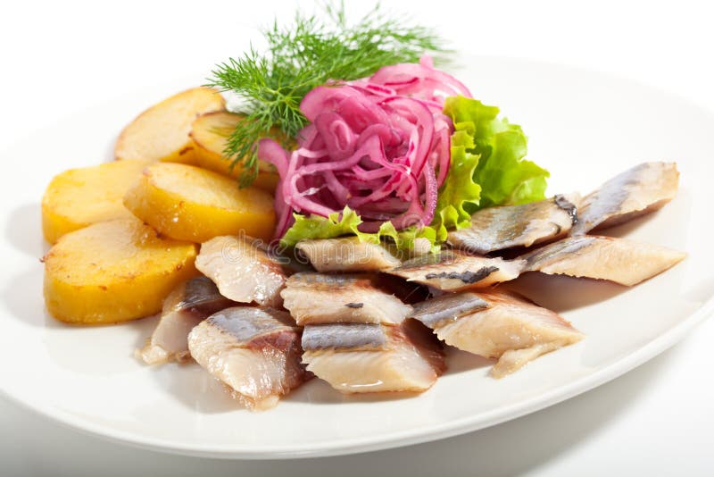 Cold Fish Dishes - Kipper with Potato Stock Image - Image of isolated ...