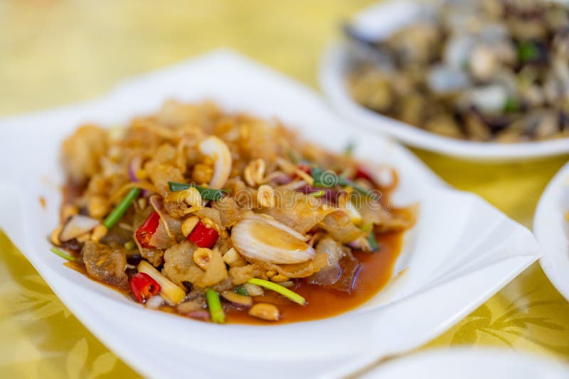 Cold fish skin dish stock photo. Image of fresh, closeup - 258985154