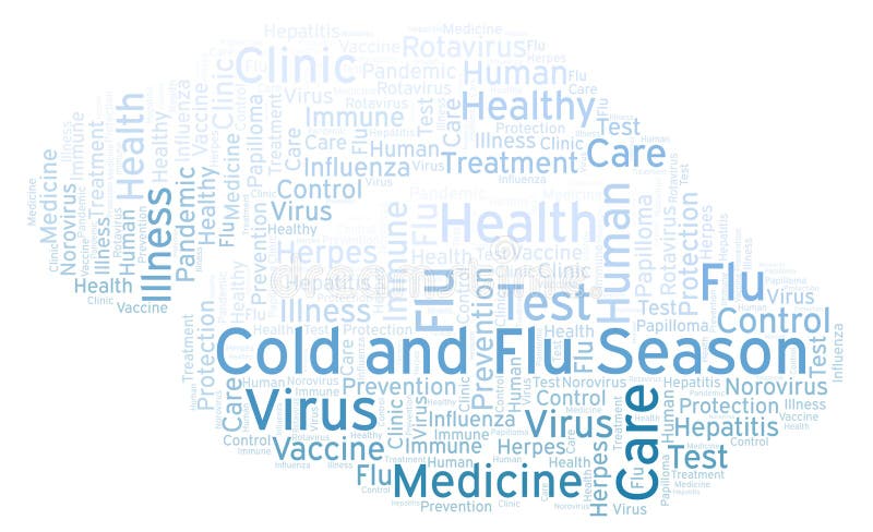 Cold and Flu Season Word Cloud, Made with Text only. Stock Illustration ...