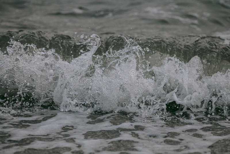 Running waves stock image. Image of tide, splashes, storm - 227443553