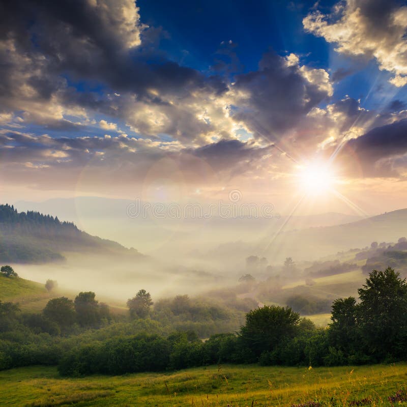 145 Cold Fog Hot Sunset Mountains Stock Photos - Free & Royalty-Free ...