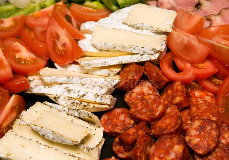 Cold food mixed stock image. Image of plate, salami, meat - 4462835