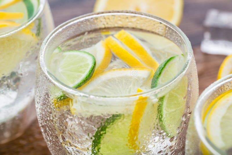 Cold fresh lemonade stock photo. Image of lime, drink - 48990884