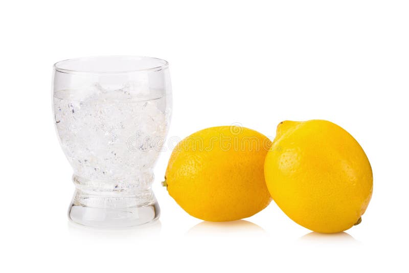 Cold Fresh Lemonade Isolated on White Stock Image - Image of closeup ...