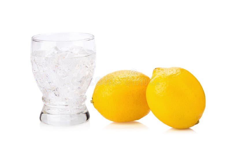 Cold Fresh Lemonade Isolated on White Stock Image - Image of cool ...