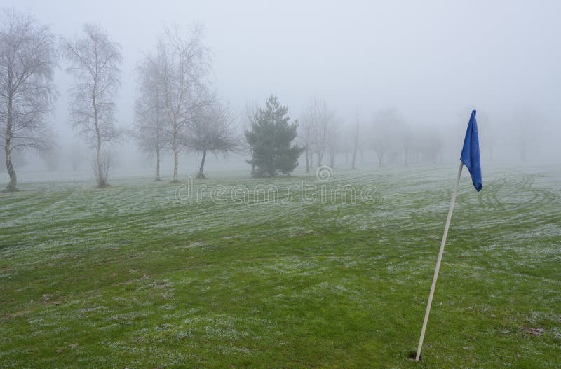 Cold and Frosty Golf Course Stock Photo - Image of club, frozen: 71974234