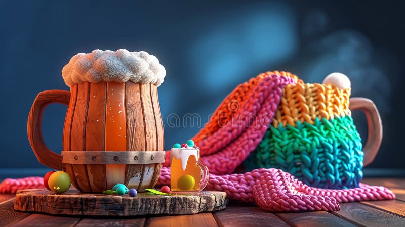 Cold Frothy Beer Served in a Rustic Mug, Capturing the Essence of ...