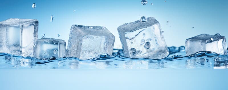 Cold Frozen Ice Cubes AI Generated Stock Photo - Image of solid, cool ...