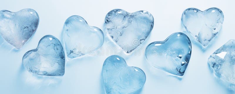 Cold Frozen Ice Cubes Heart AI Generated Stock Image - Image of ...