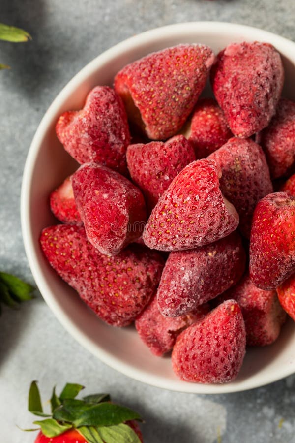 Cold Frozen Organic Strawberries Stock Photo - Image of strawberries ...