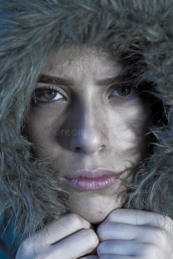 Freezing cold girl stock image. Image of temperature - 22418247