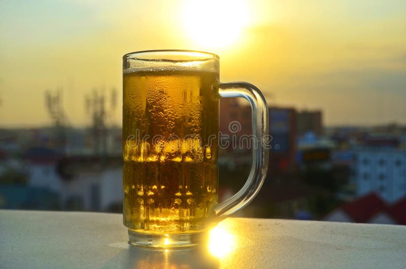 A Glass of Beer in the Sun. Stock Photo - Image of golden, celebration ...