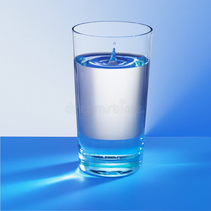 Cold glass of blue water stock image. Image of crystal - 14853857