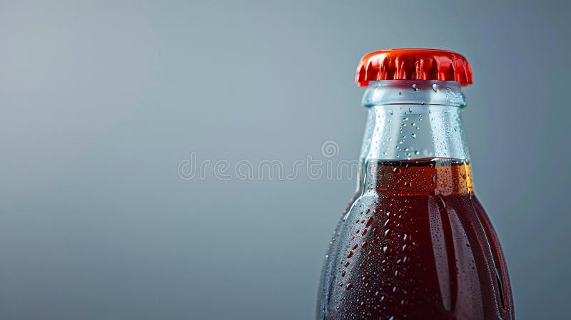Cold Glass Bottle of Soda with Condensation. Refreshing Image of a Cold ...
