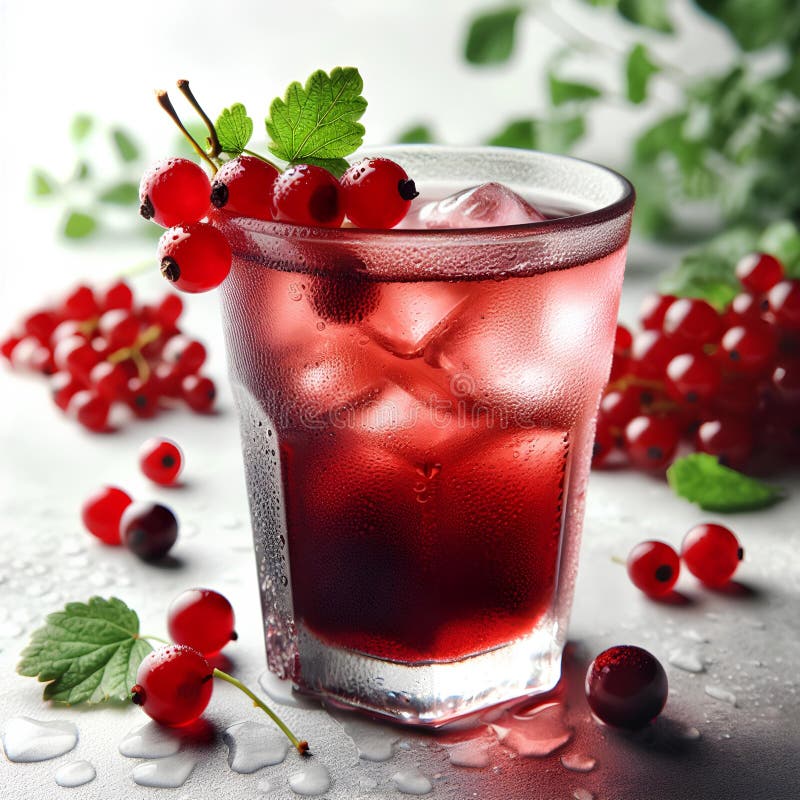 Cold Glass of Currant Juice with Large Drops of Condensation on Them on ...