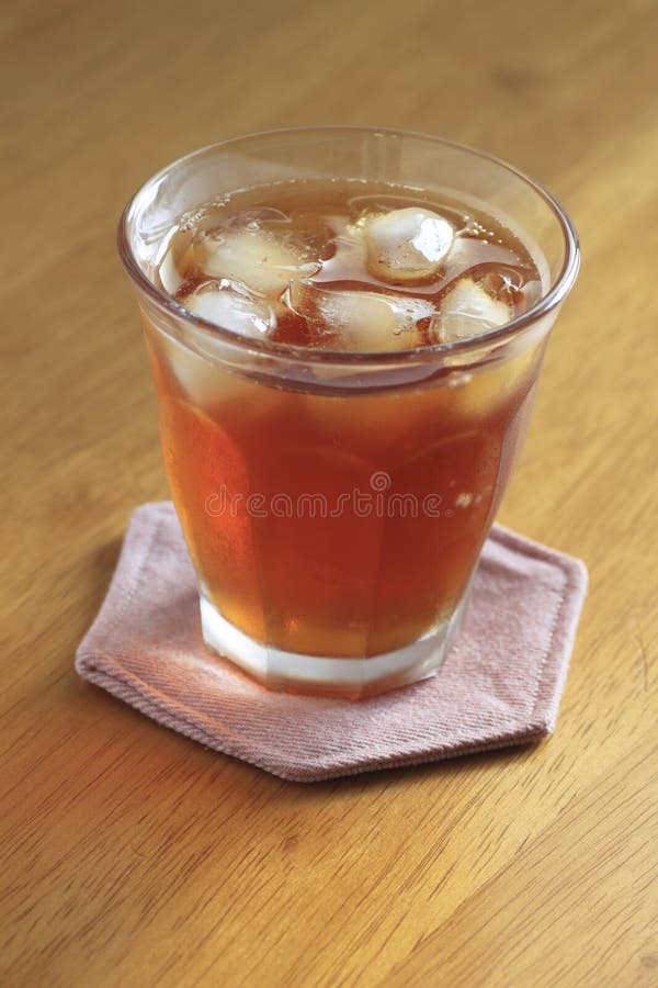 Cold Glass of Iced Tea with Ice Stock Photo - Image of health, liquid ...