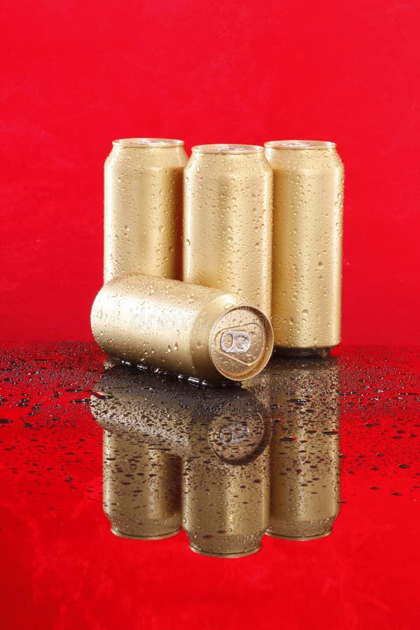 Cold golden cans stock image. Image of gold, soft, cold - 9639645