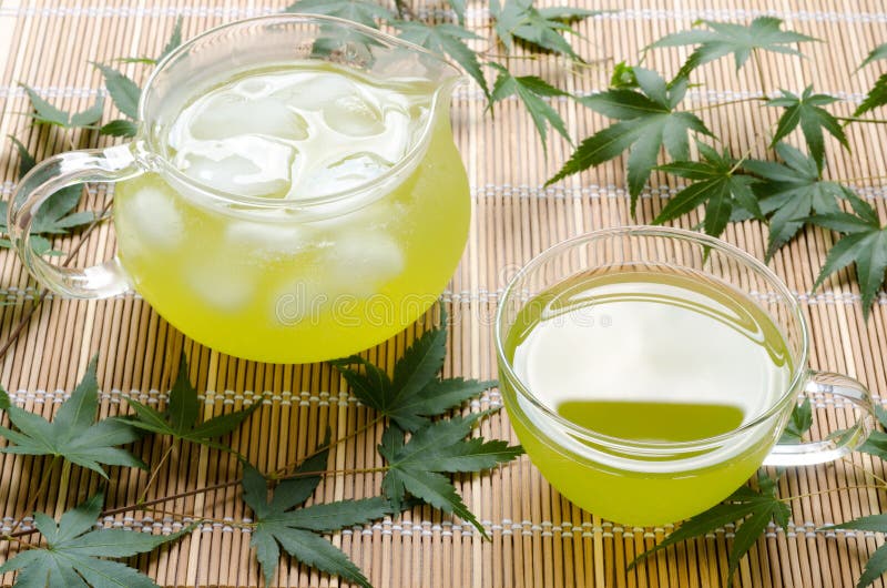 Cold green tea stock image. Image of bamboo, diagonally - 26850735