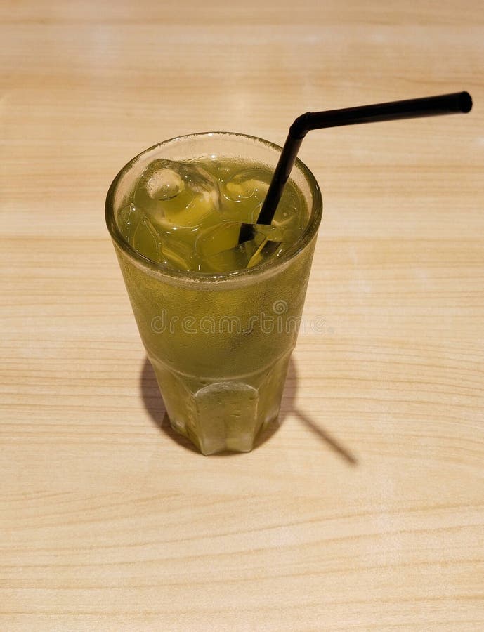 Cold Green Tea stock image. Image of served, wooden - 324916091