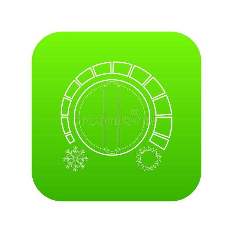 Cold Heat Regulator Icon Green Vector Stock Vector - Illustration of ...