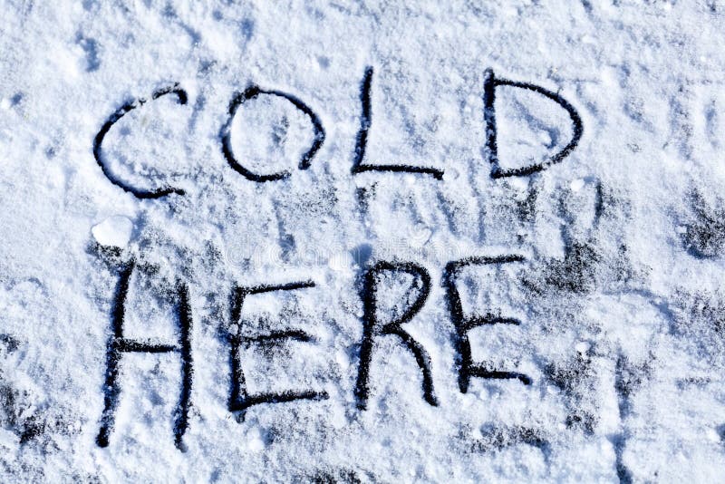 Frozen Inscription on really Snowy Ice Stock Image - Image of snow ...