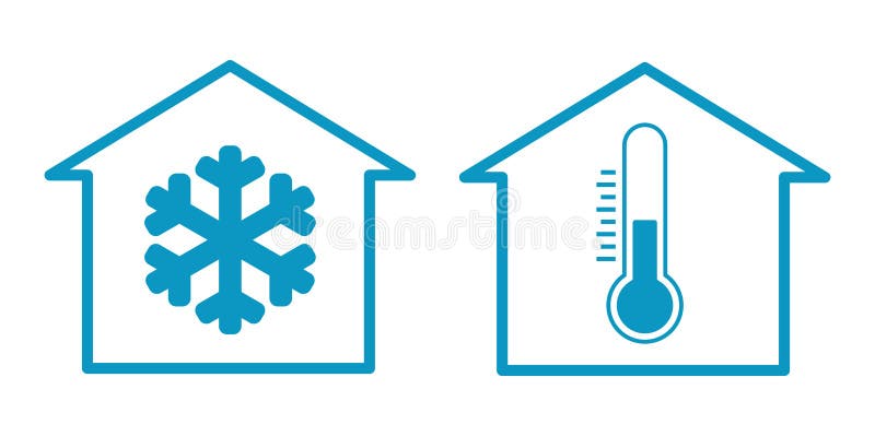 Cold house with snowflake stock vector. Illustration of thermometer ...