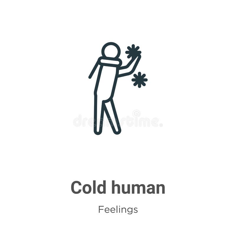 Cold Human Icon. Trendy Modern Flat Linear Vector Cold Human Icon on ...