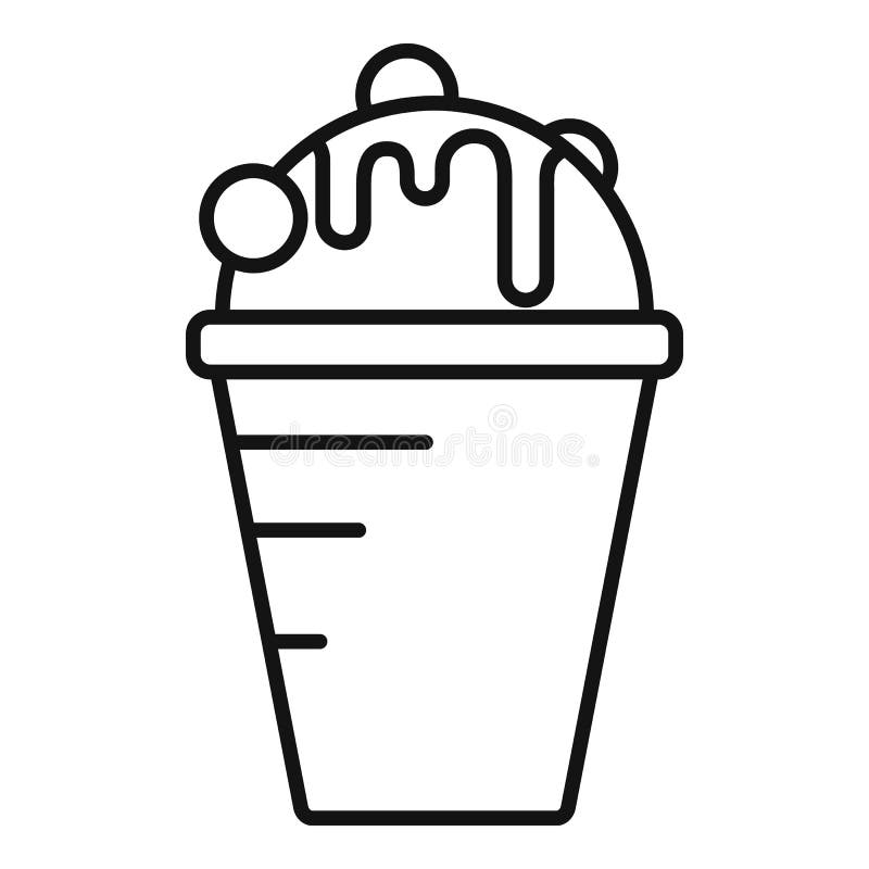 Cold Ice Cream Icon, Outline Style Stock Vector - Illustration of dairy ...