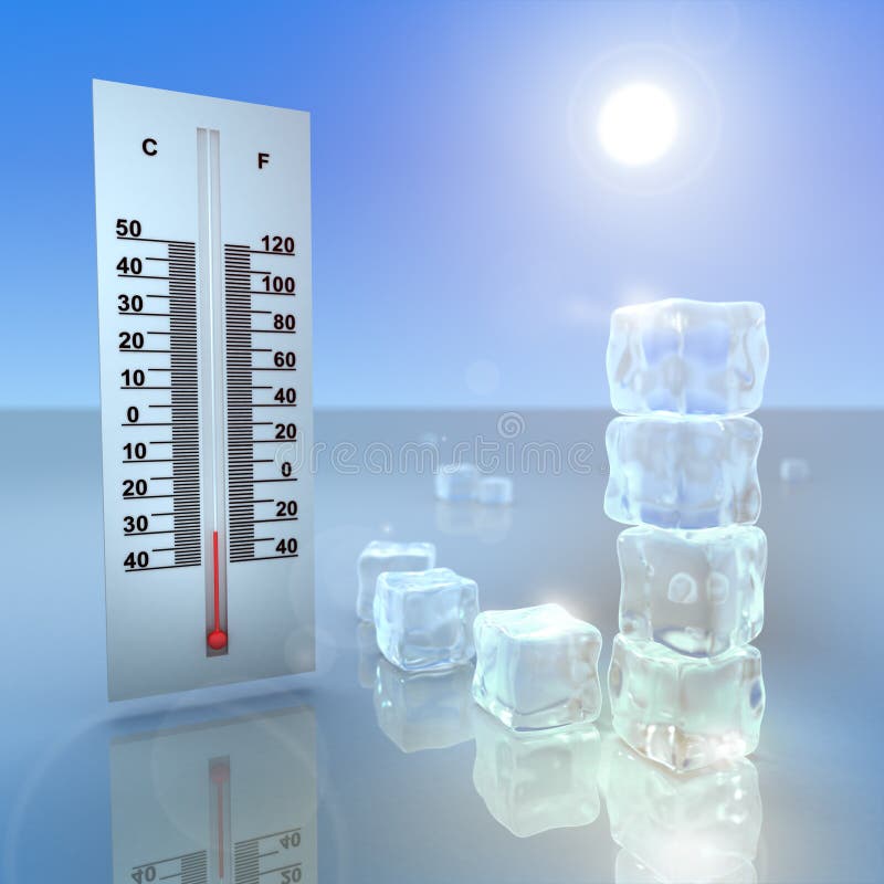 Low Air Temperature and Ice Cubes. Stock Illustration - Illustration of ...