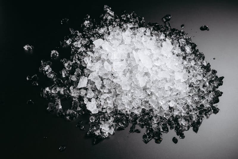 Ice Particles on a Black Background Stock Image - Image of break ...