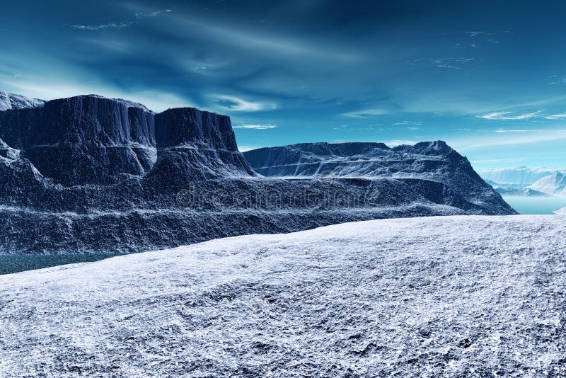 Cold ice snow landscape stock illustration. Illustration of landscape ...