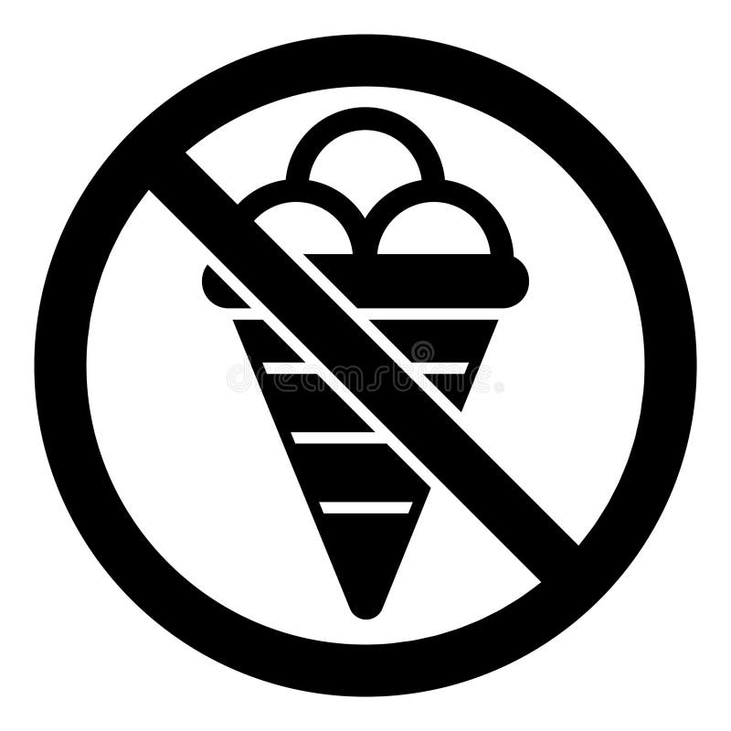 Cold Icecream Food Ban Solid Icon, Prohibited Elements Concept. Vector ...