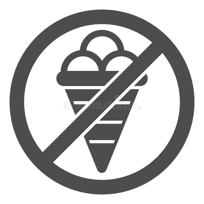 Cold Icecream Food Ban Solid Icon, Prohibited Elements Concept. Vector ...