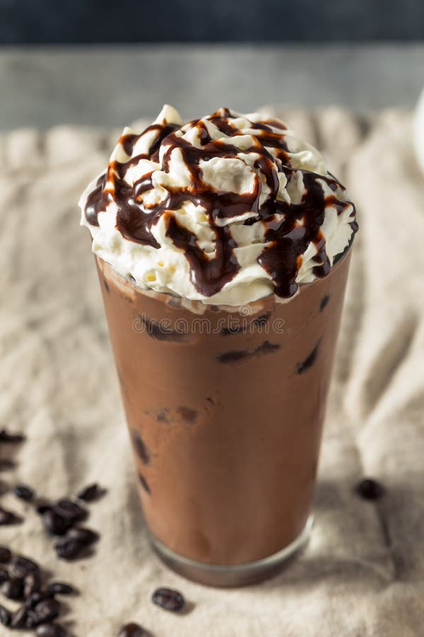 Iced Mocha Coffee. Espresso Coffee Mixed Chocolate in a Plastic Take ...
