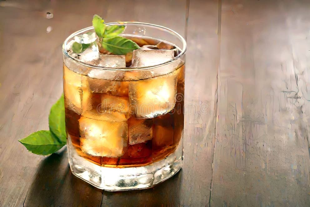 Cold Iced Tea in a Cup with Ice Cubes Stock Illustration - Illustration ...