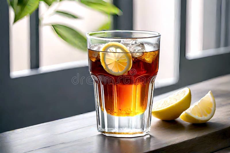 Cold Iced Tea in a Cup with Ice Cubes Stock Illustration - Illustration ...