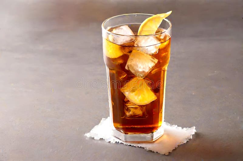 Cold Iced Tea in a Cup with Ice Cubes Stock Illustration - Illustration ...
