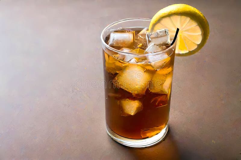 Cold Iced Tea in a Cup with Ice Cubes Stock Illustration - Illustration ...